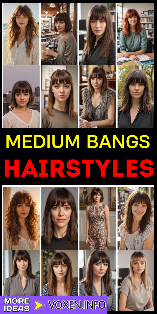 23 Stylish Medium Hair with Bangs: Explore Top Trends for All Face Shapes