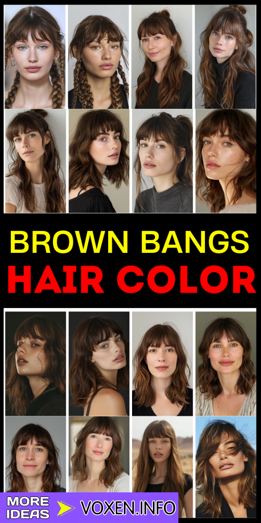 23 Explore Trendy Brown Hair with Bangs: Bottleneck, Face-Framing, and ...