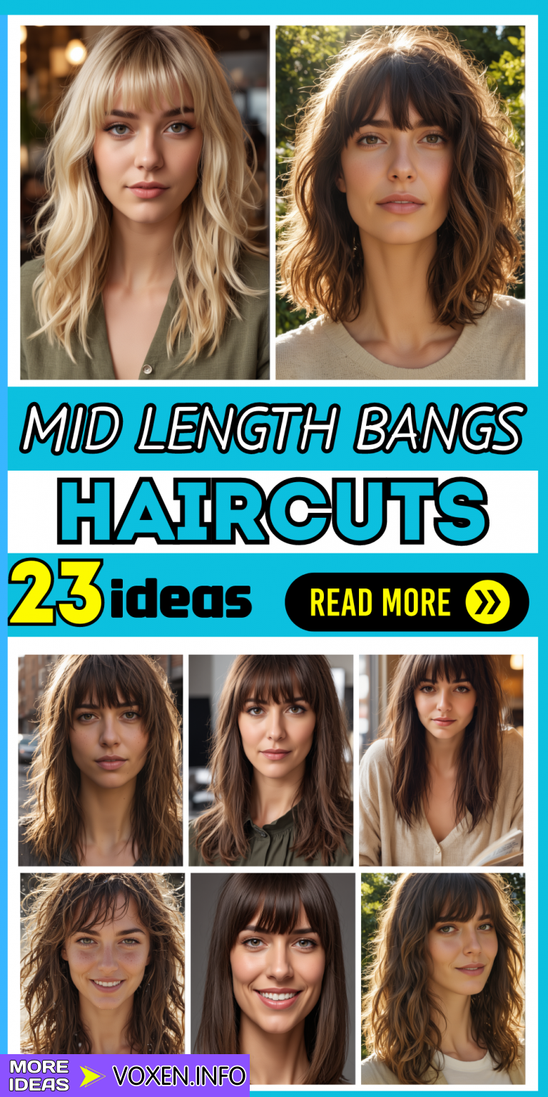23 Mid Length Hair with Bangs: Top Styles and Tips