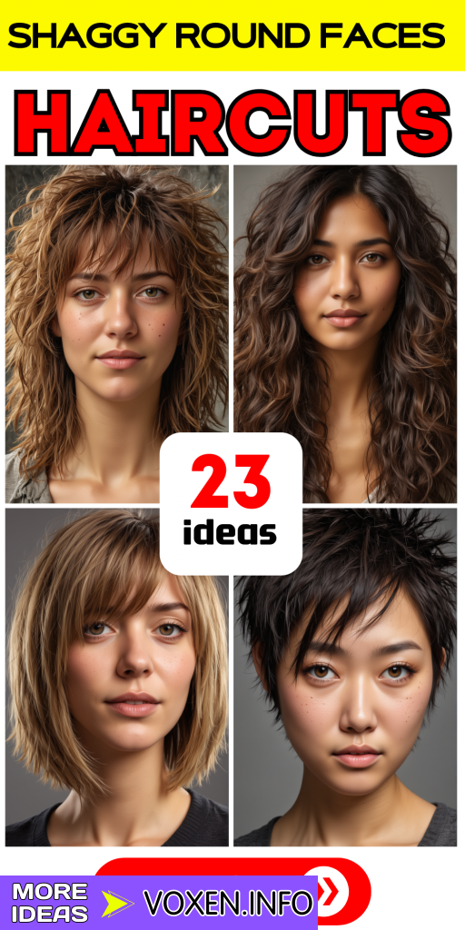 23 Top Shaggy Haircuts for Round Faces:Trendy and Chic Styles